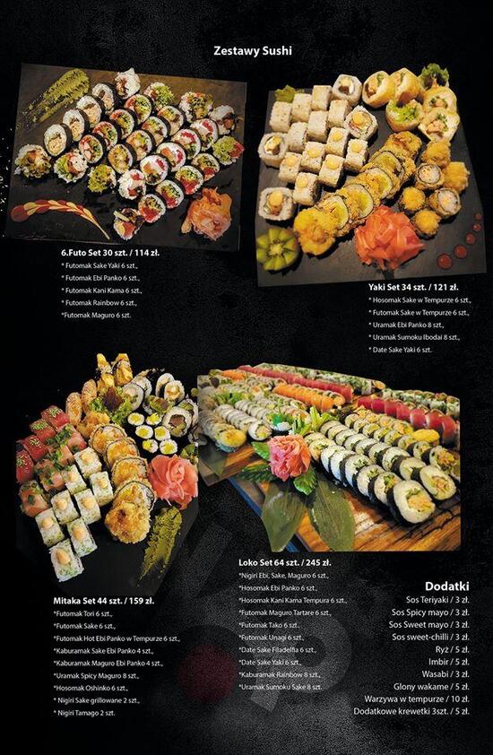 Menu at Loko Sushi restaurant, Kolo