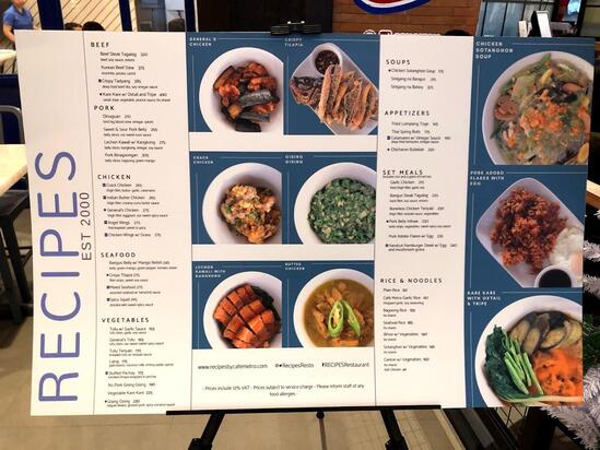 Menu at Recipes by Café Metro restaurant, Makati, H267+PF2