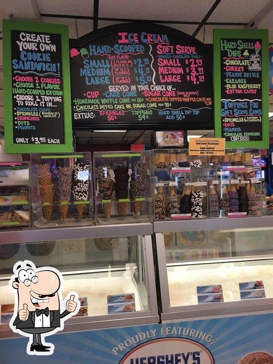 Menu at Meyer's Ice Cream Parlor restaurant, Surfside Beach