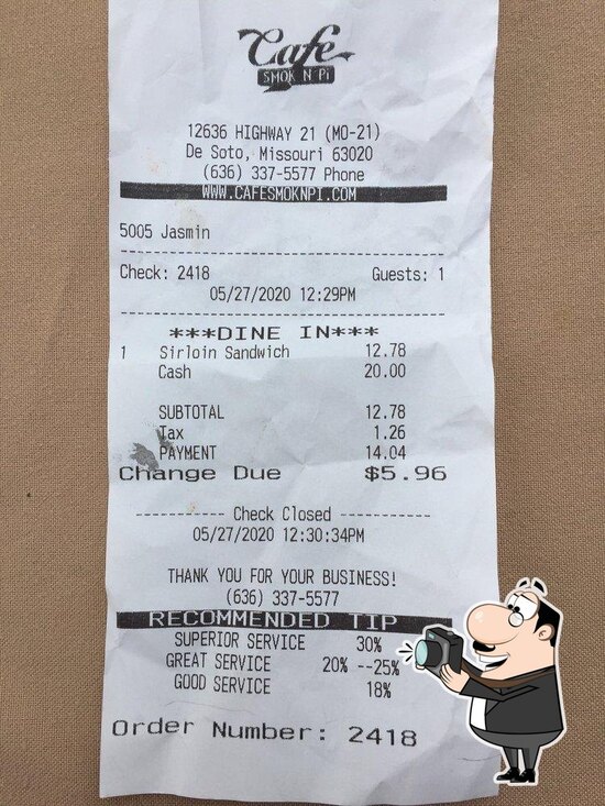 Cafe Smok N Pi, De Soto - Restaurant menu, prices and reviews