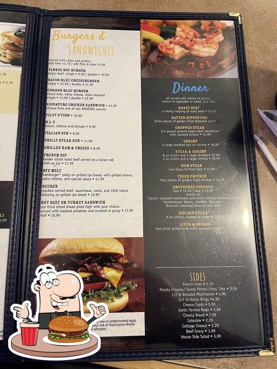 Menu at Yankee Boy Restaurant, South Boardman, US-131