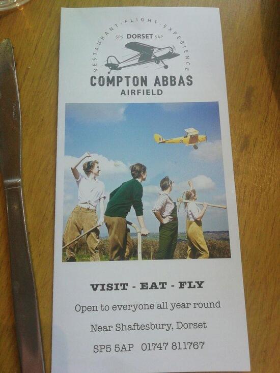 Menu at Compton Abbas Airfield pub & bar, Ashmore