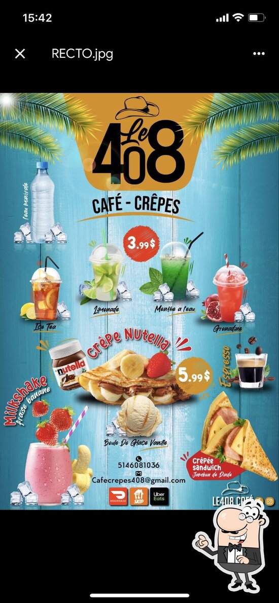 Le 408 café/crêpes, Montréal - Menu du restaurant, prix et avis