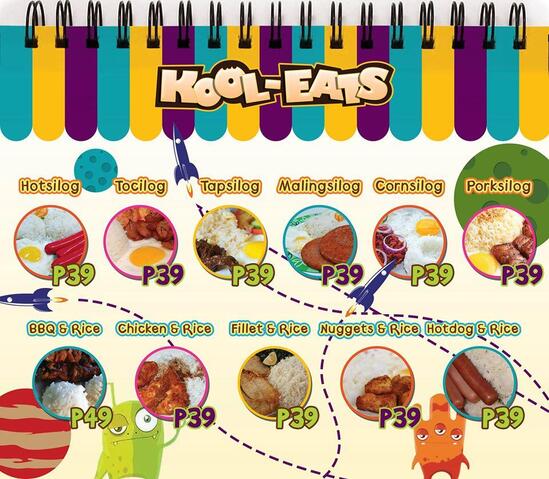 Menu at Kool-Eats, Legazpi City