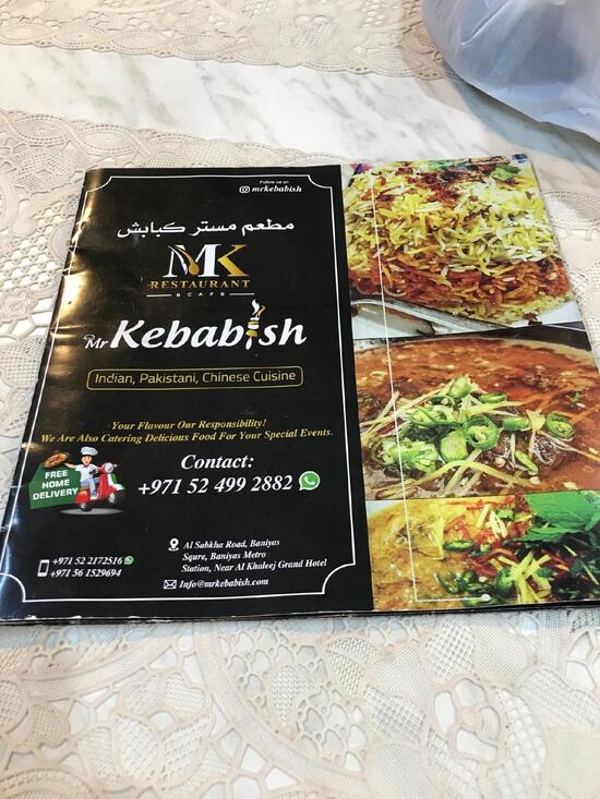 Menu at Mr Kebabish Restaurant & Cafe, Dubai