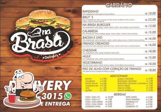 Menu at Na Brasa Delivery restaurant, Pimenta Bueno