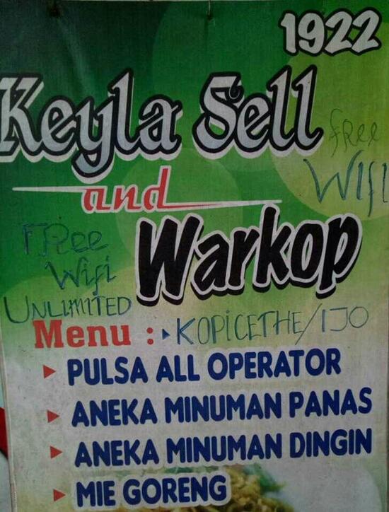 Menu at Keyla Cell And Warkop, Blitar