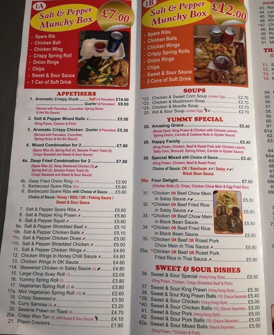 Menu at Yummy fast food, Stoke-on-Trent