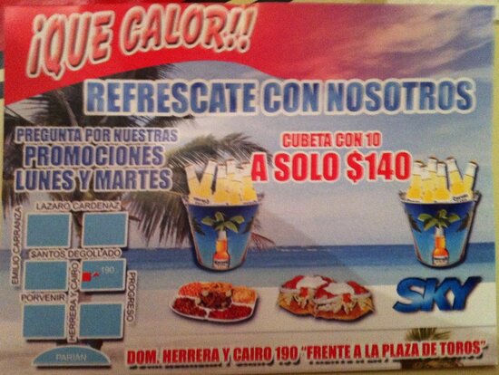 Menu at QUE CALOR pub & bar, Spain