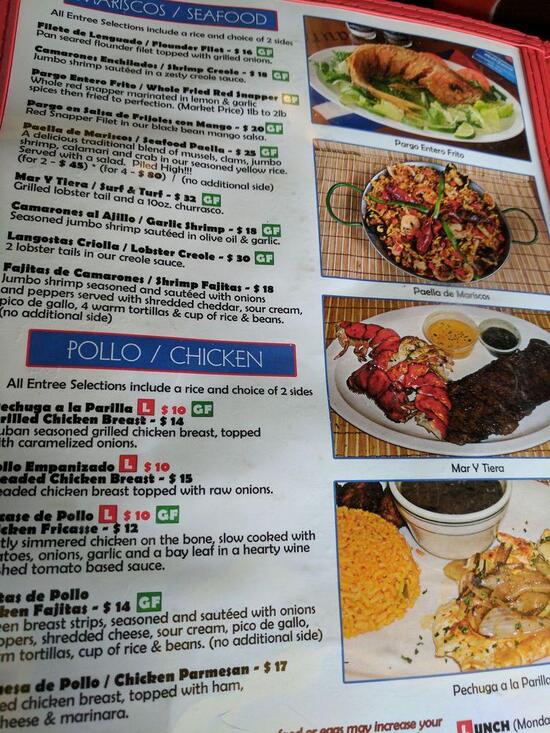 Menu at Las Palmas Restaurant, Mount Dora