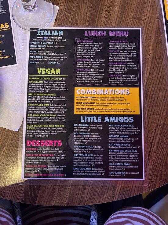 Menu at Amado Jr's pub & bar, Watertown