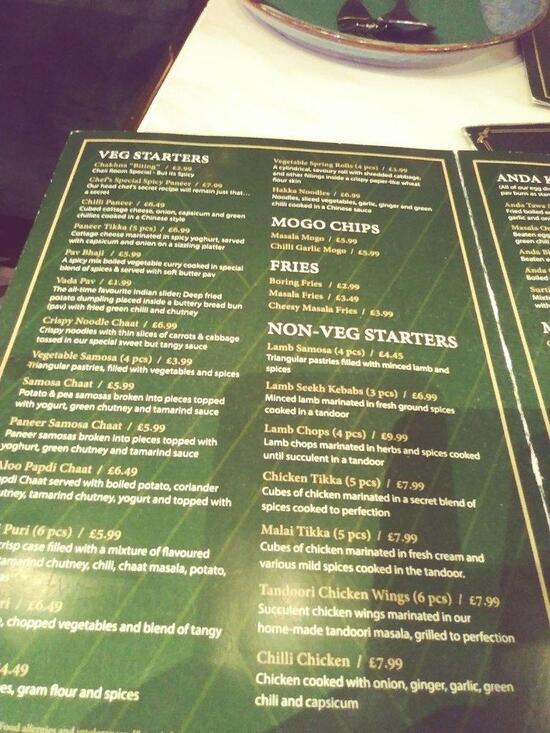 Menu at Chaii Room pub & bar, Pinner