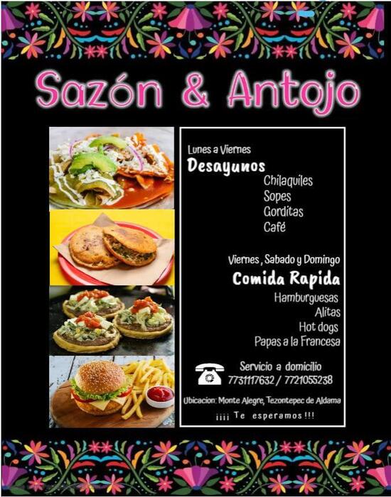 Menu at Sazon y Antojo restaurant, Presas