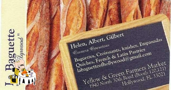 Menu at La Baguette Bakery, Medford