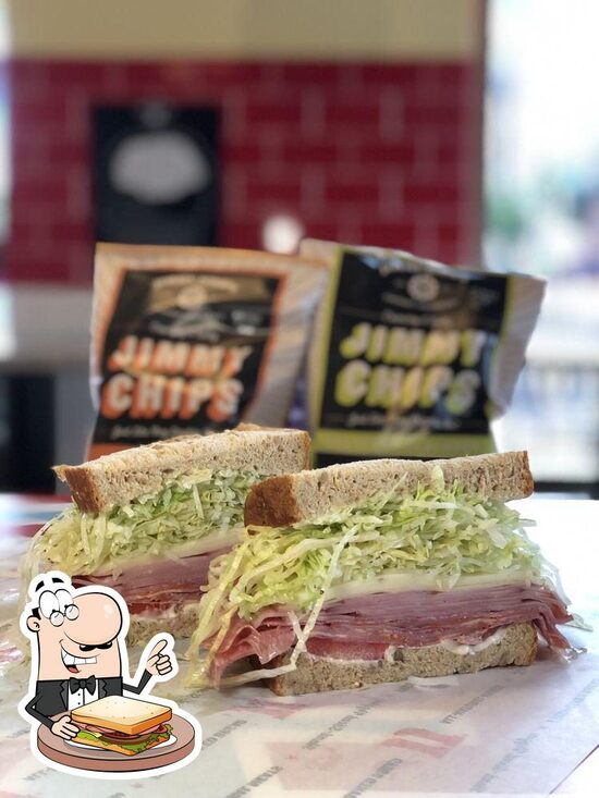 Menu at Jimmy John's fast food, Downey