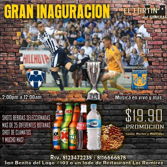 Menu at El Fortín del General restaurant, San Nicolás de los Garza