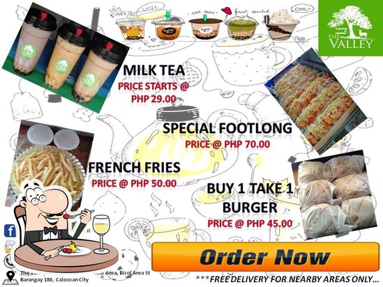 Menu at The Valley Milk Tea Hub - Bicol Area, Caloocan