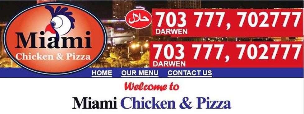 Menu at Miami Chicken & Pizza pizzeria, Darwen