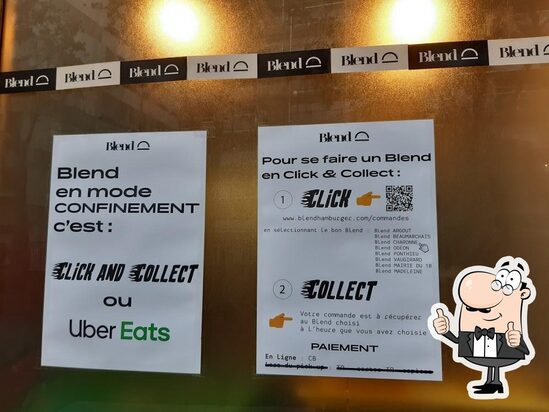 Menu at Blend restaurant, Paris, 112 Rue Damrémont