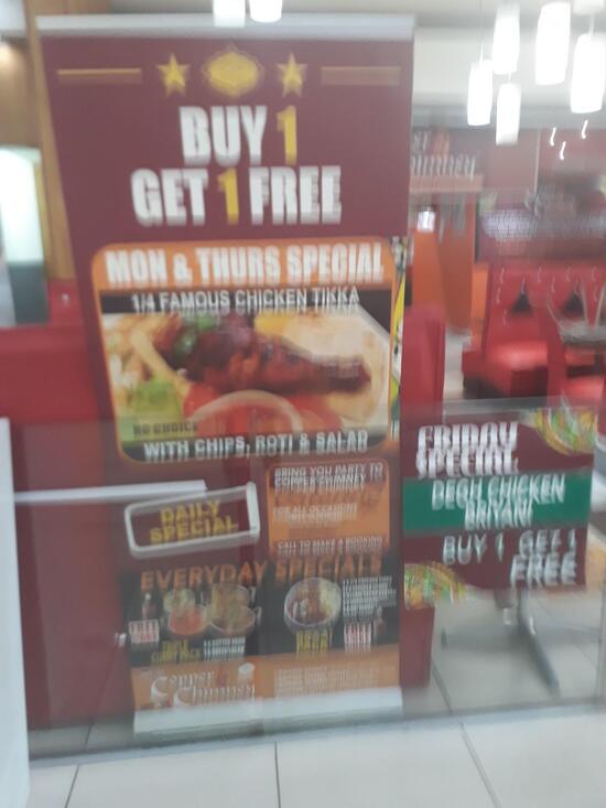 Menu at Copper Chimney Trade Route Mall restaurant, Lenasia