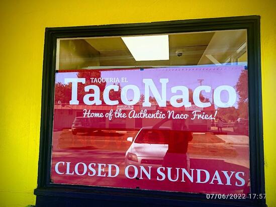 Menu at Taqueria El Taco Naco restaurant, Yuba City