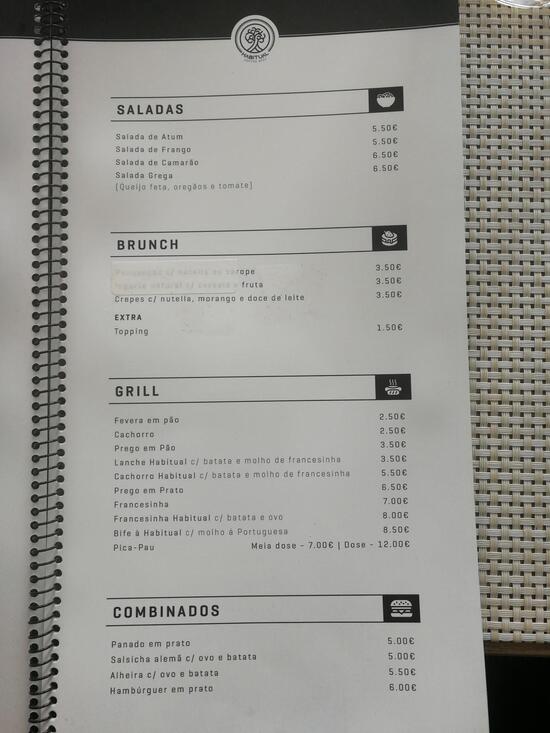 Menu em HABITUAL Café - Snack-Bar, Maia