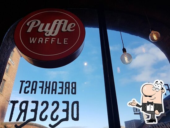 Menu at Puffle Waffle restaurant, Liverpool