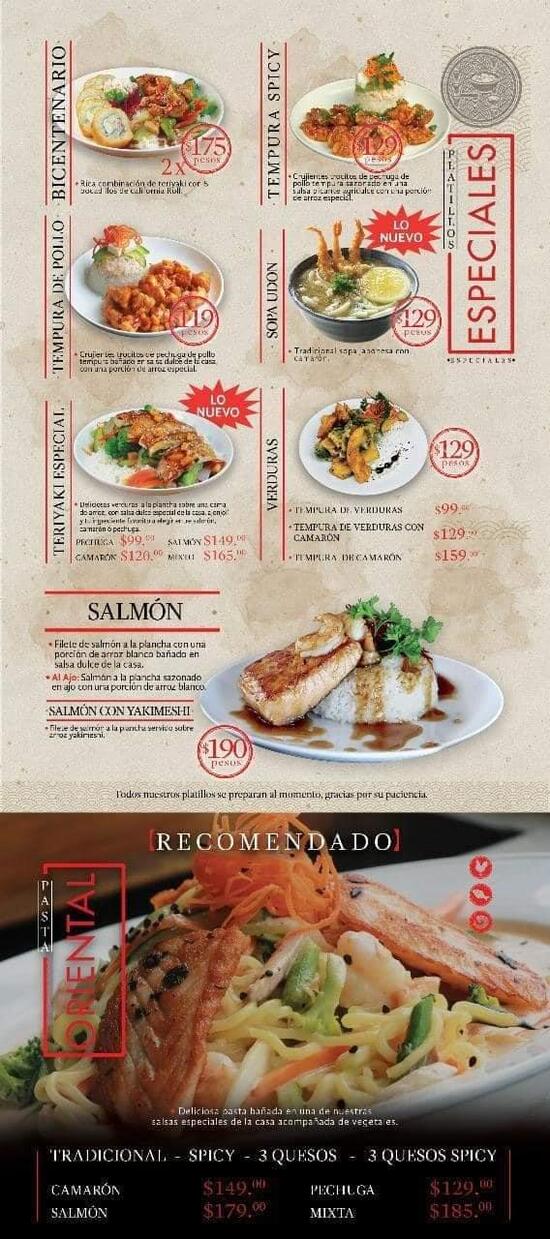 Carta del restaurante Teriyaki & Sushi La Postal, Tijuana, Av. Paseo ...