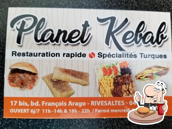 Menu au Planet Kebab restaurant, Rivesaltes
