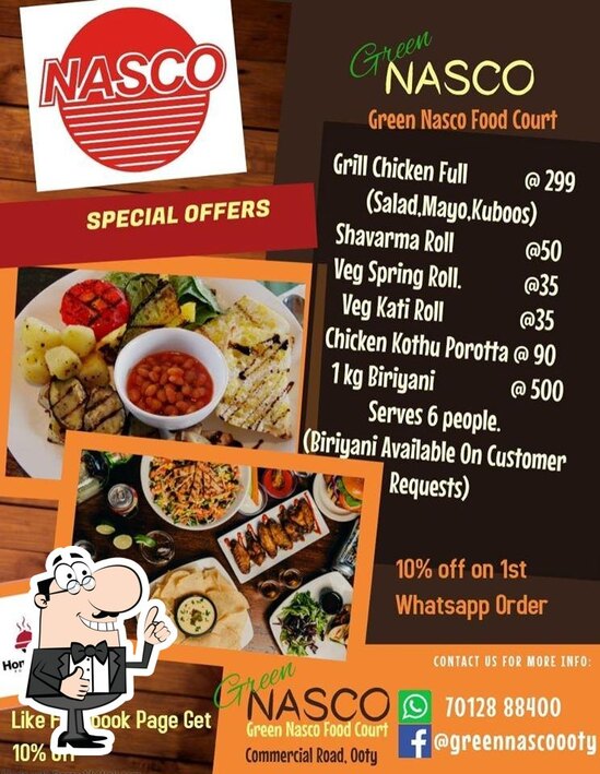 Menu at Green Nasco Food Court, Ooty, Upper Bazaar