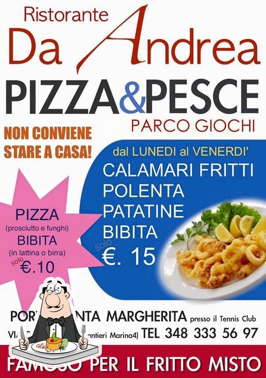 Menu at Da Andrea restaurant, Caorle