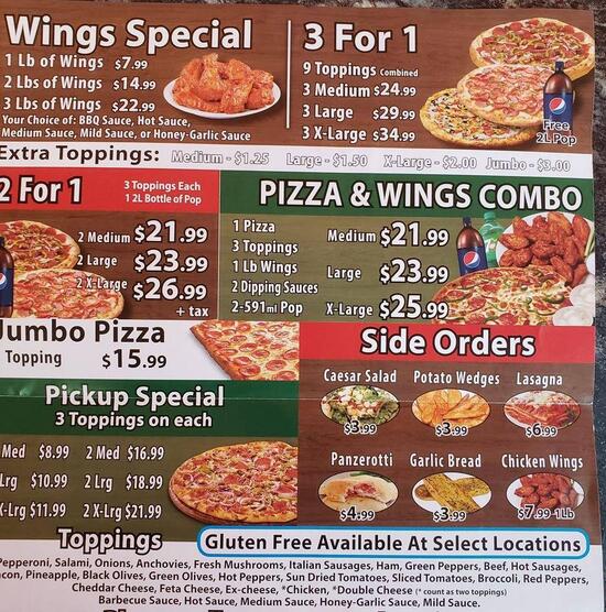Menu at Tito's Pizza pizzeria, Kitchener, 153 Country Hill Dr #6b