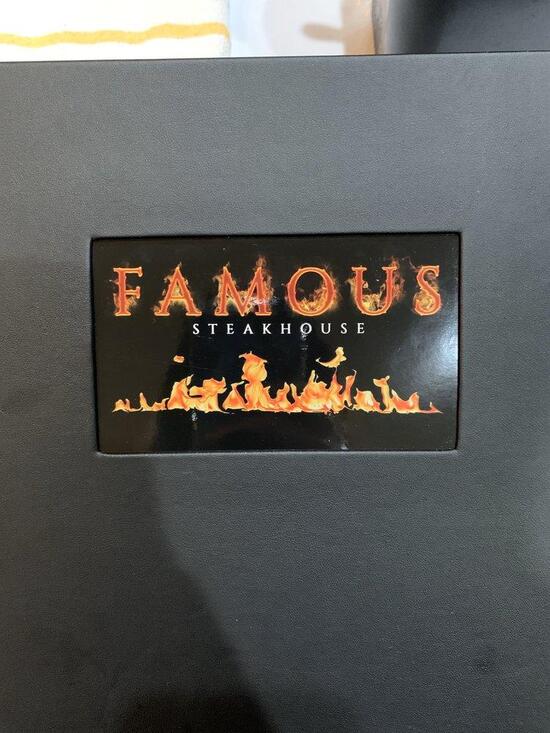 Menu at Famous Steakhouse, Tulsa