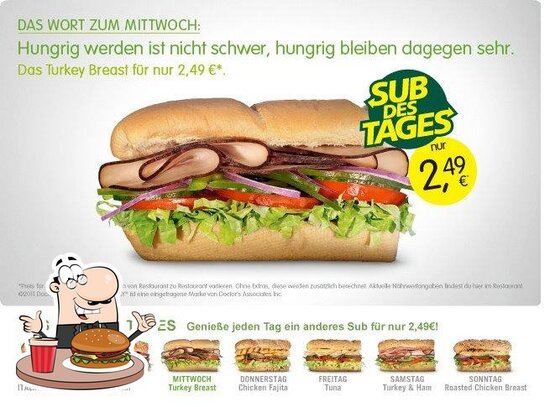 Speisekarte von Subway fast Food, Nordhausen, Am Alten Tor 7B