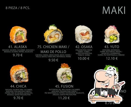 Menu at Deba sushi lounge restaurant, Costa Adeje