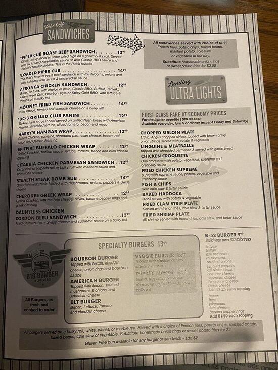 Menu at Fisher's Pub, Middleborough