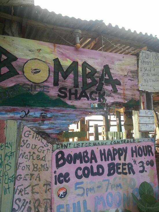 Menu at Bomba's Surf Side Shack pub & bar, West End
