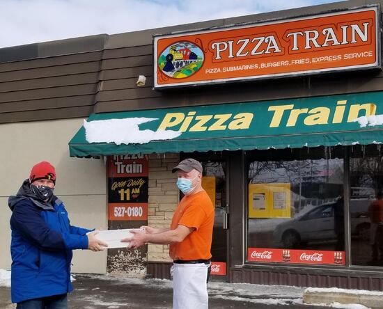 Menu at Pizza Train restaurant, Huron East
