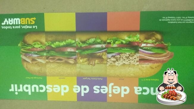 Carta del restaurante Subway, Bogotá, Centro Comercial Unicentro