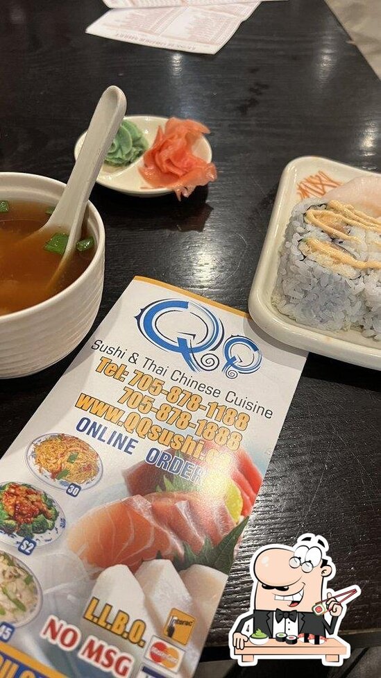 Menu at QQ Sushi restaurant, Lindsay