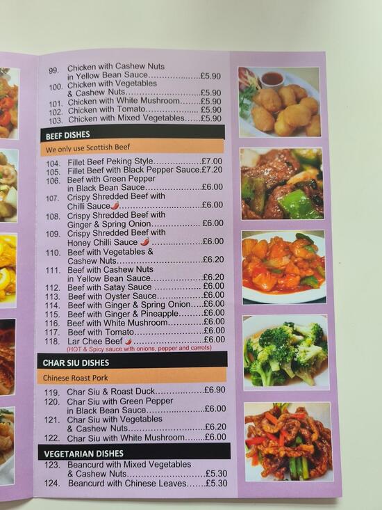 Menu at Rice & Noodles, Livingston