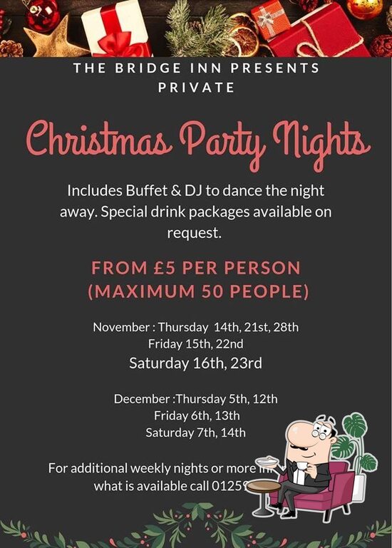 Menu at Bridge Inn Hotel restaurant, Tillicoultry