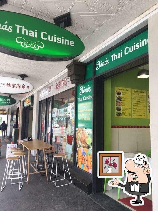 Menu at Bona's Thai Cuisine restaurant, Auckland