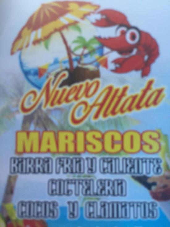 Menu at Mariscos nuevo altata restaurant, Mexicali
