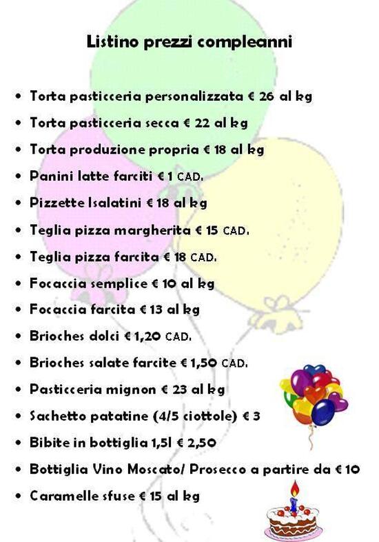 Carta de Pan Caffè Sforno & Bar, Castenedolo