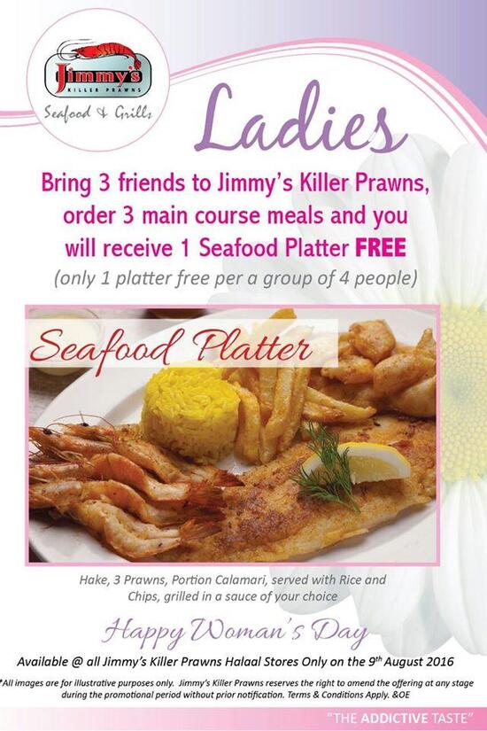 Menu at Jimmy's Killer Prawns Erasmia restaurant, Pretoria, 361 Grey St