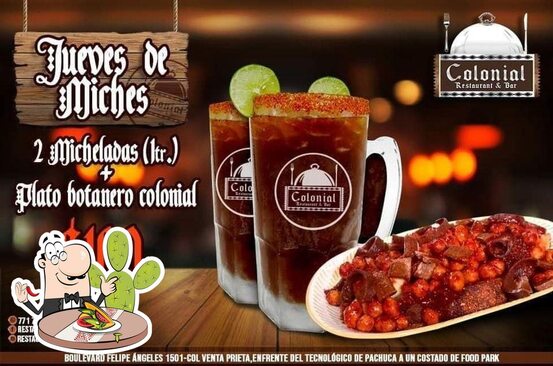 Carta de Bar Colonial, Pachuca de Soto, BLVD. Felipe Ángeles 1501 A
