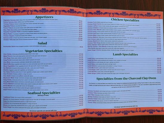 Menu at Jot India Restaurant, Newport