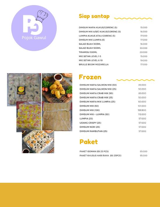 Pojok Gawul (Agen Dimsum 49 pasar rebo), Yakarta Oriental - Menú del ...