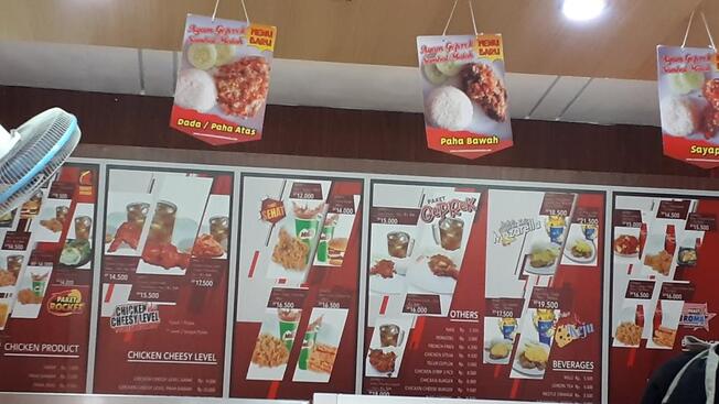 Menu at ROCKET CHICKEN KELET restaurant, Indonesia